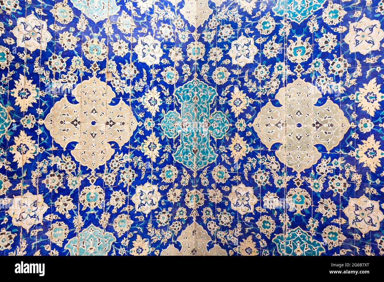 Artistic tile work of Imam mosque(Shah mosque), Imam square, Isfahan ...