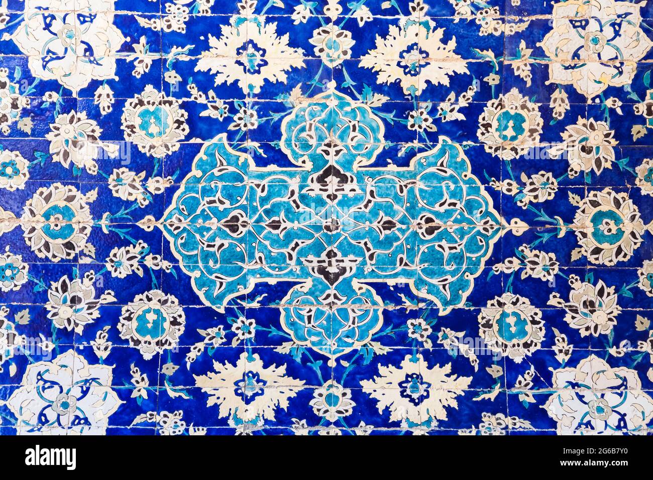 Artistic tile work of Imam mosque(Shah mosque), Imam square, Isfahan ...