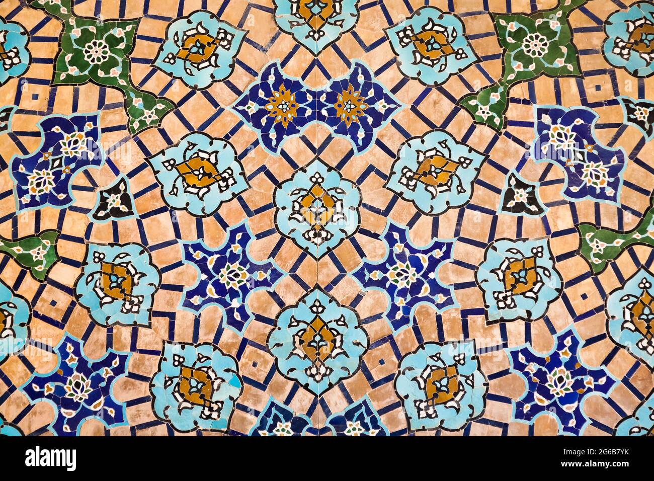 Artistic tile work of Imam mosque(Shah mosque), Imam square, Isfahan ...