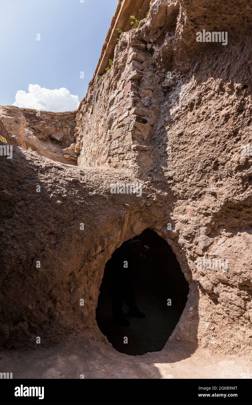 Alamut Castle, archaeological site on steep hilltop, Alamut, Qazvin ...