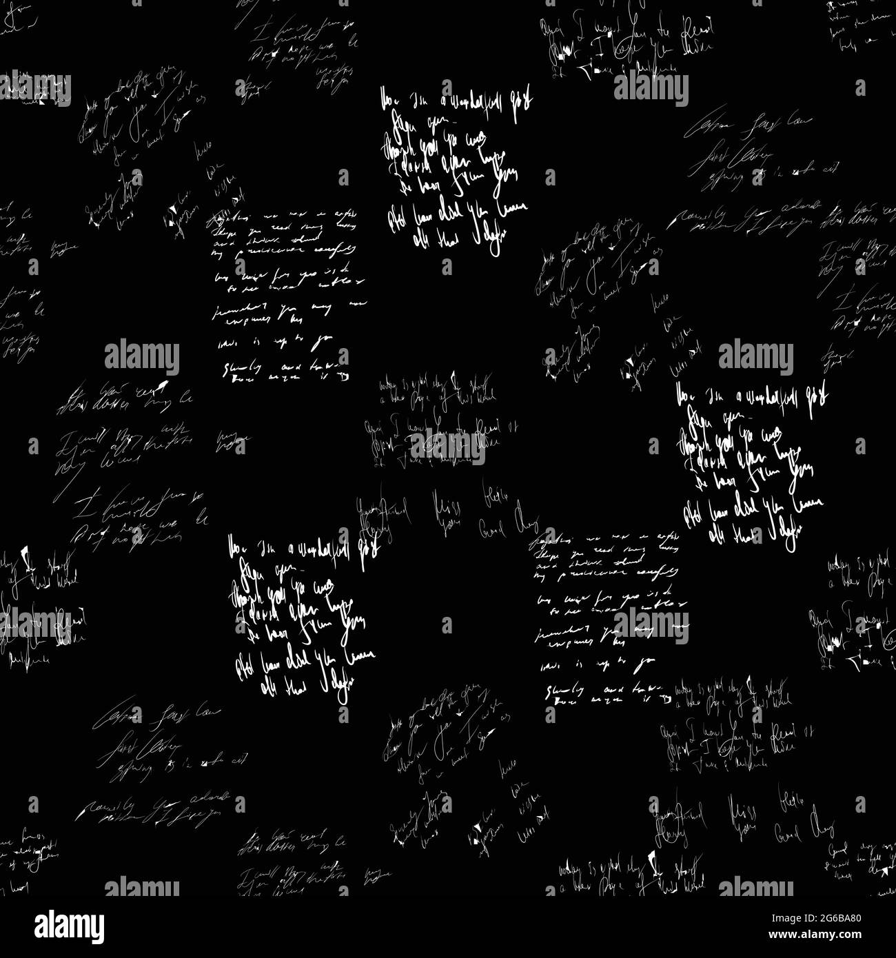 Seamless vector pattern. White text on a black background Stock Vector ...