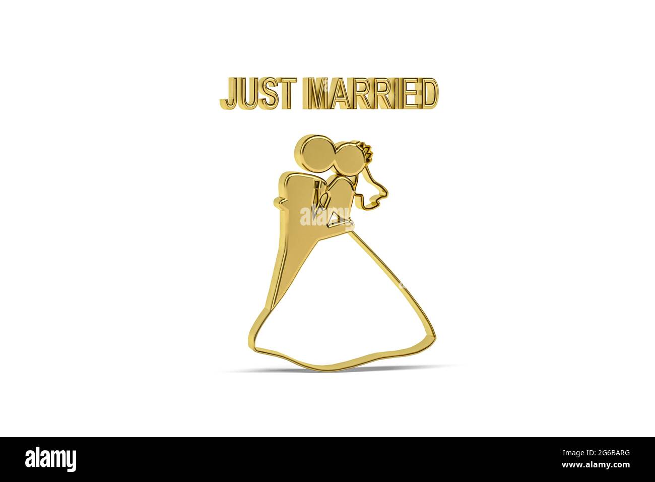 Golden 3d wedding icon isolated on white background - 3d render Stock ...