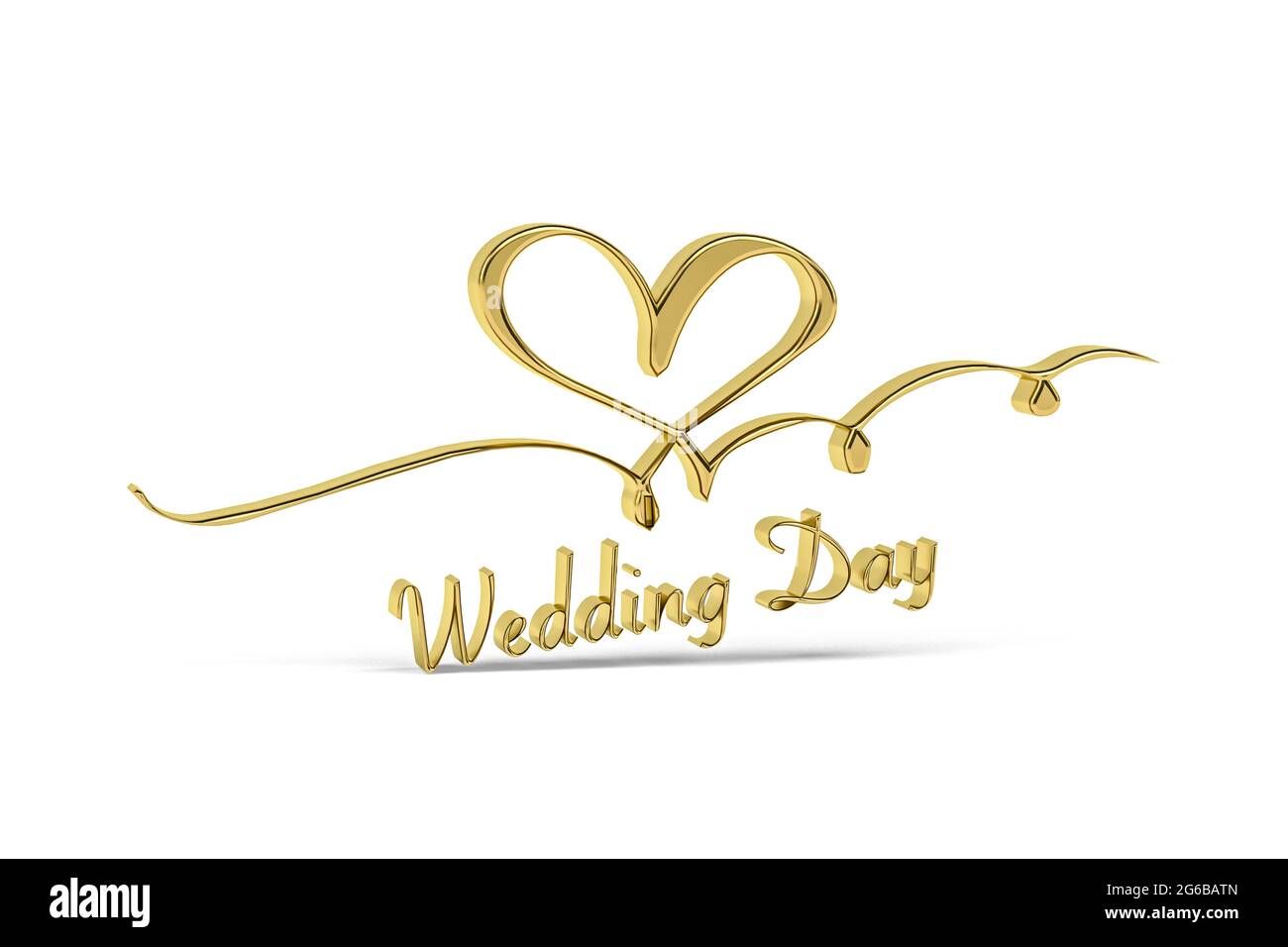 Golden 3d wedding icon isolated on white background - 3d render Stock ...