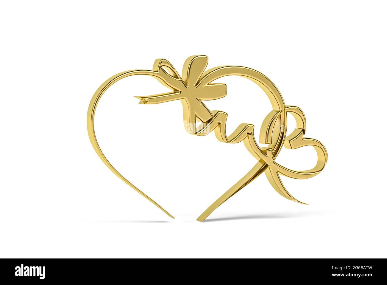 Golden 3d wedding icon isolated on white background - 3d render Stock ...