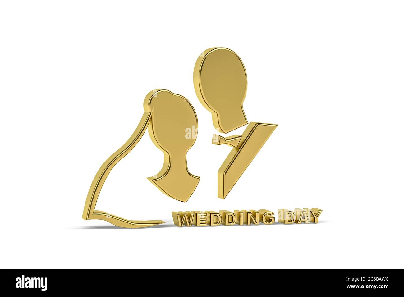Golden 3d wedding icon isolated on white background - 3d render Stock ...
