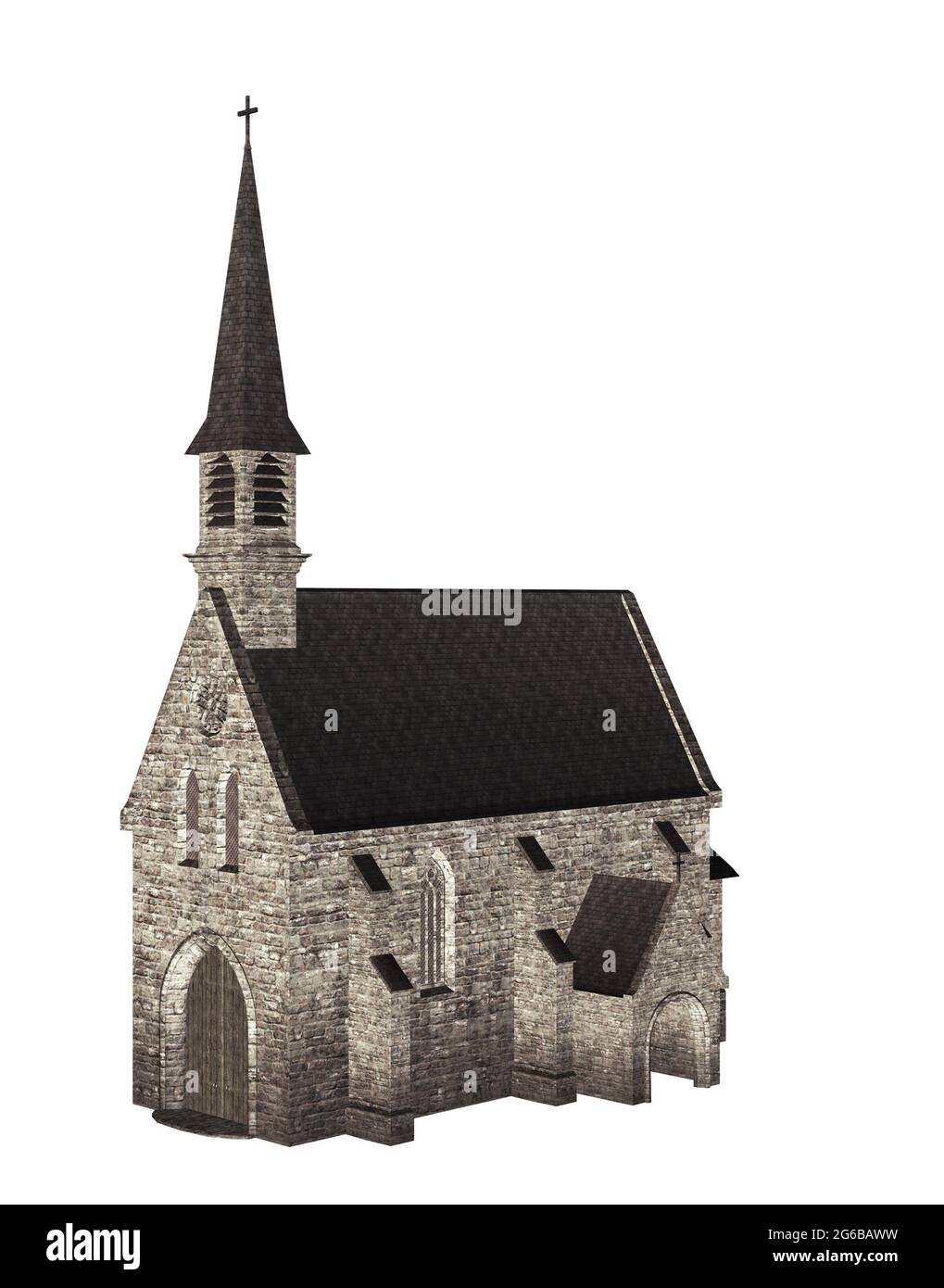 Ancient catholic church made of stone digitally rendered 3d ...