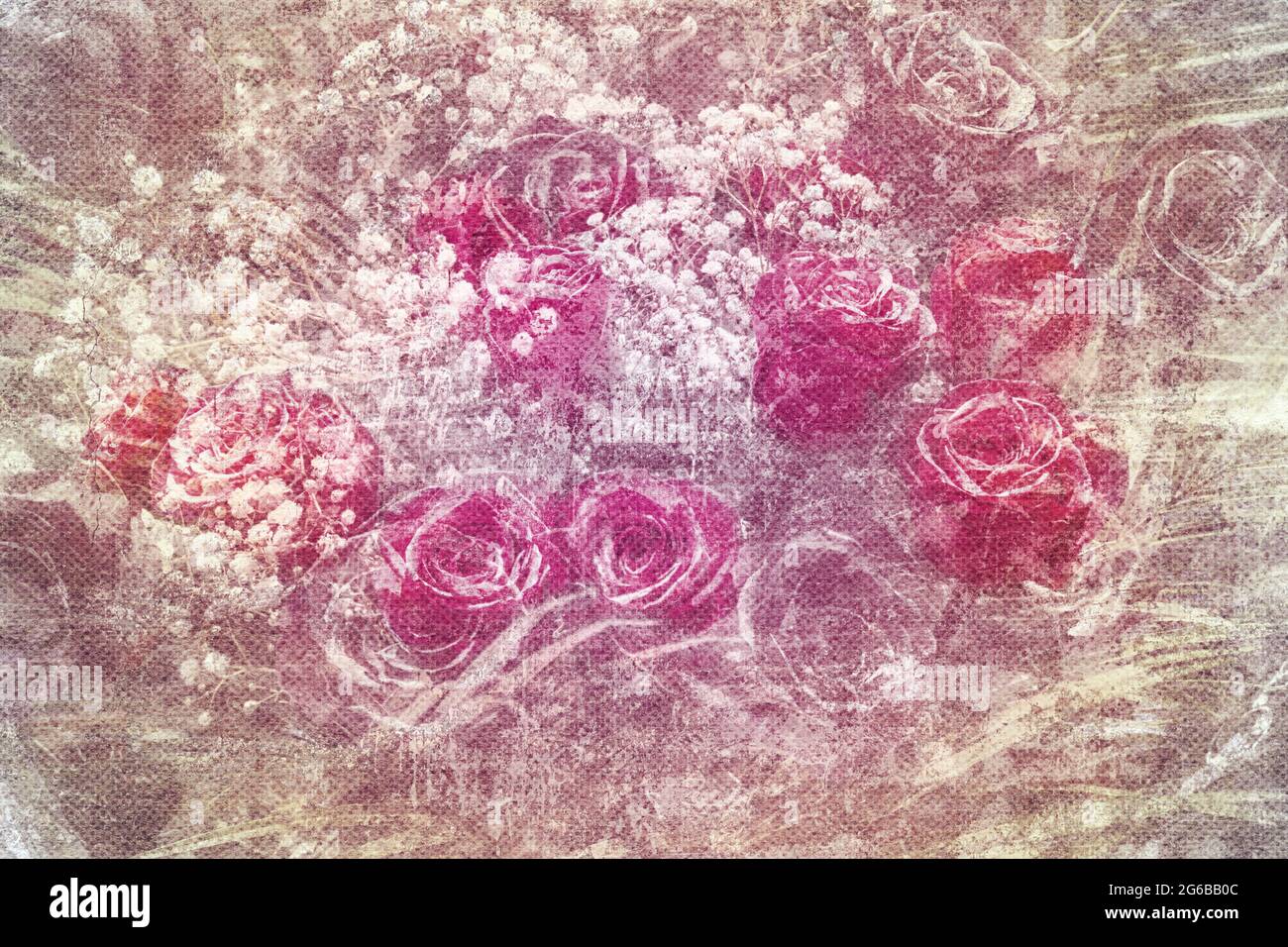 Decorative bouquet of bright red roses, anniversary background Stock ...