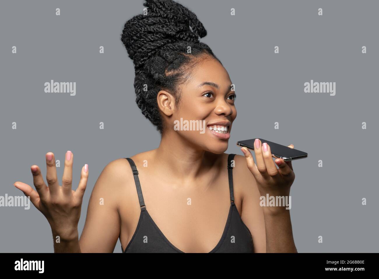 African american woman recording voice hi-res stock photography and ...