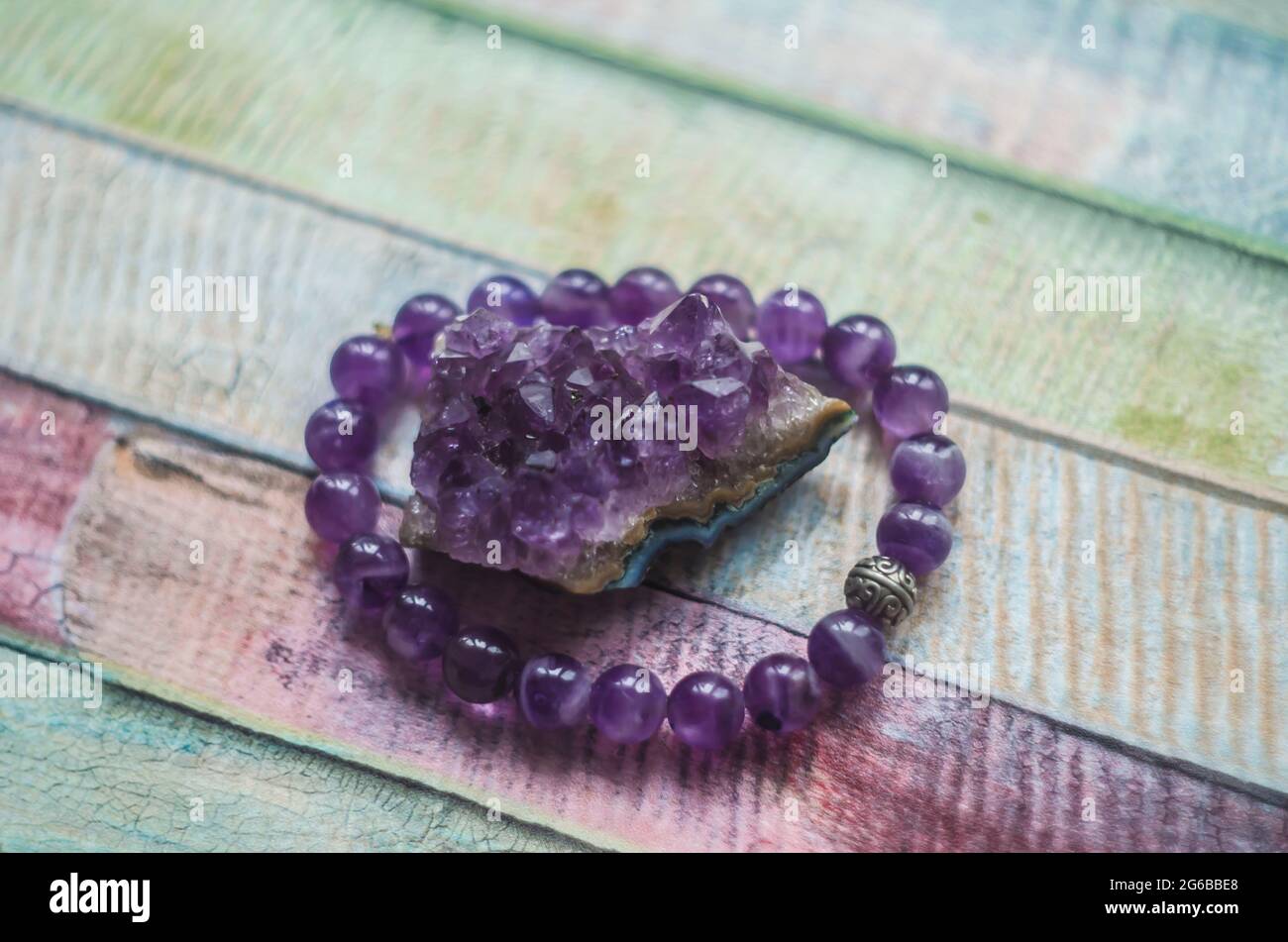 Amethyst druse bracelet purple natural stone jewelry. Photo of natural ...