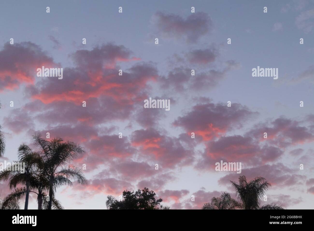 July 4, 2021: The pink and colorful sunset in San Diego, California on ...