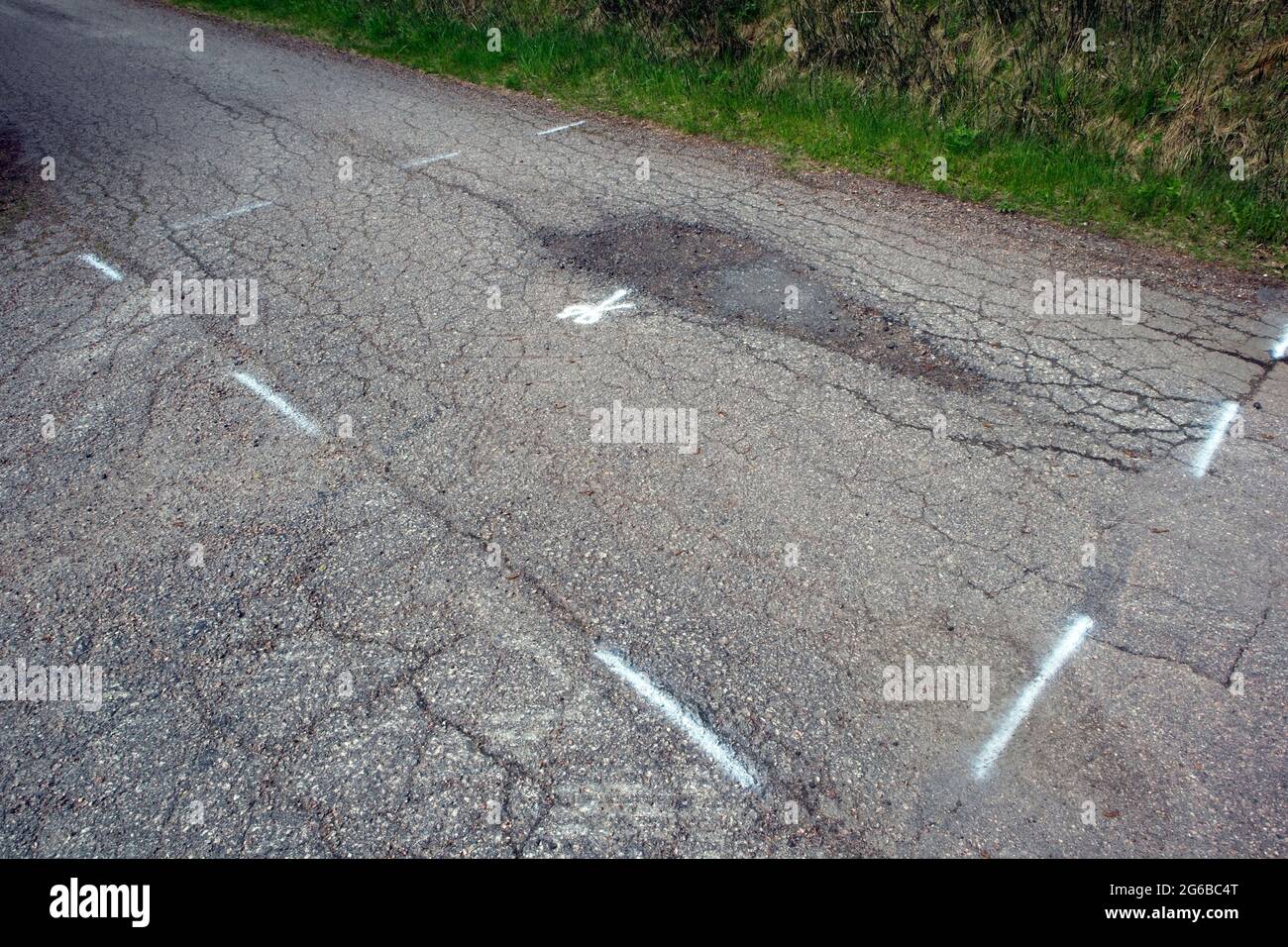 tarmac resurfacing marking Stock Photo - Alamy