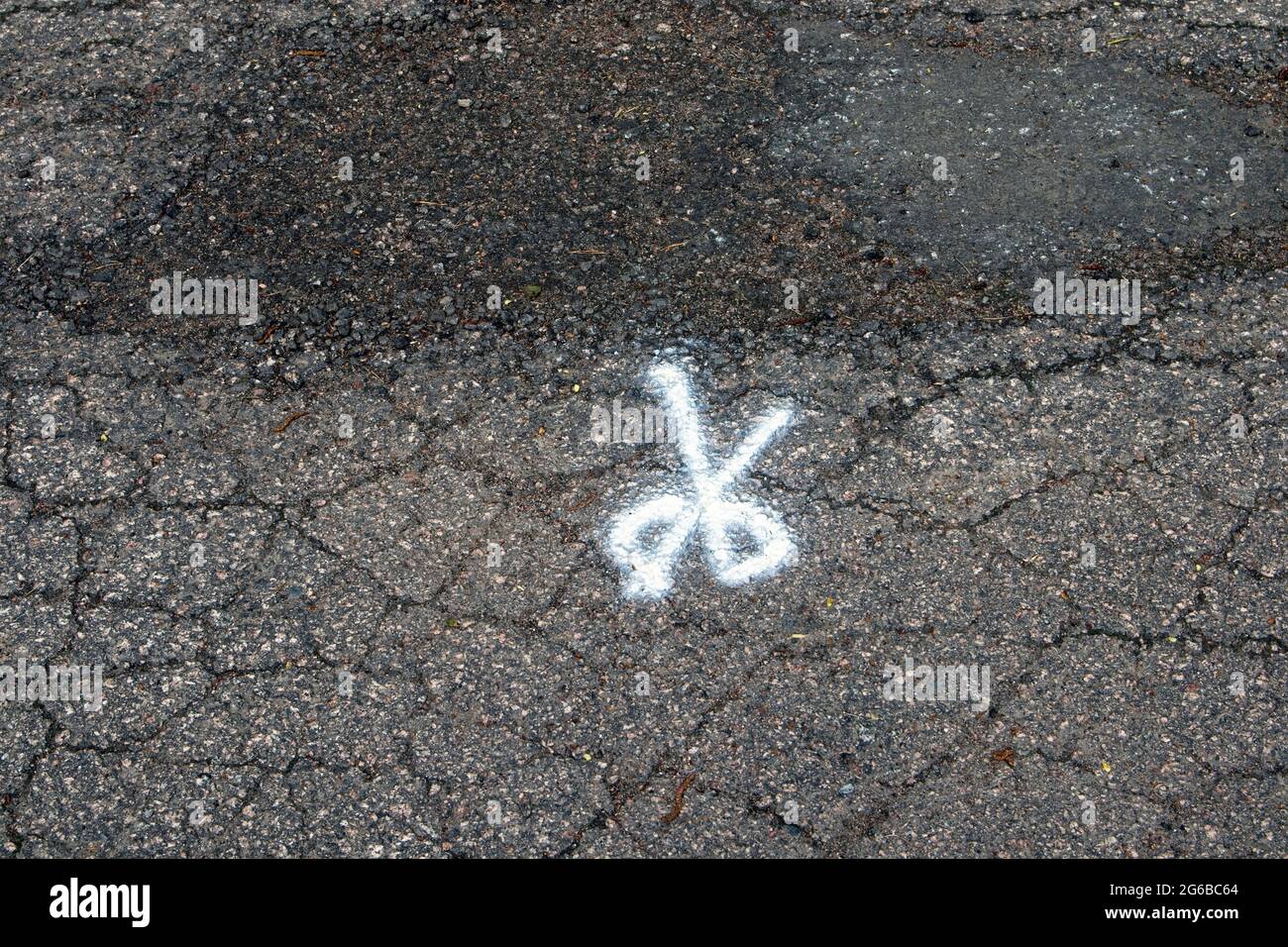 tarmac resurfacing marking Stock Photo - Alamy