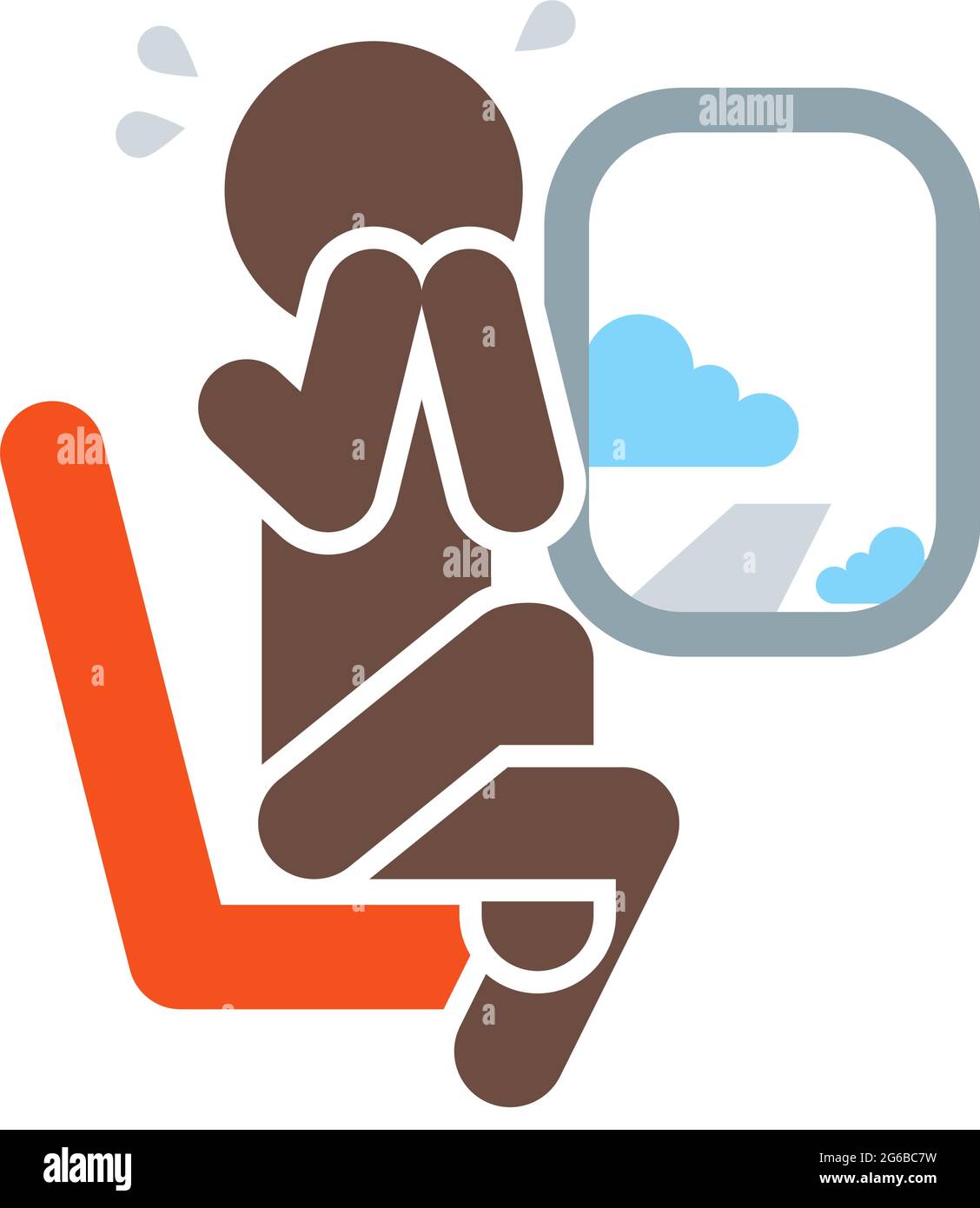 Man afraid to fly icon stress panic symbol isolated illustration Stock ...