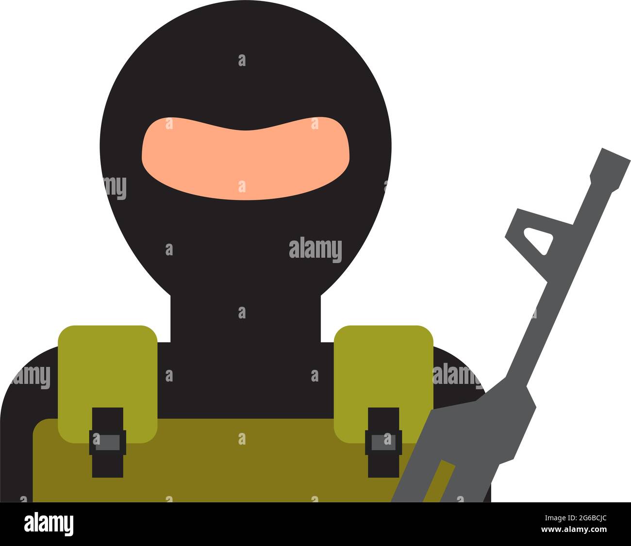 Terrorist icon vector man thief in balaclava mask on white Stock Vector ...