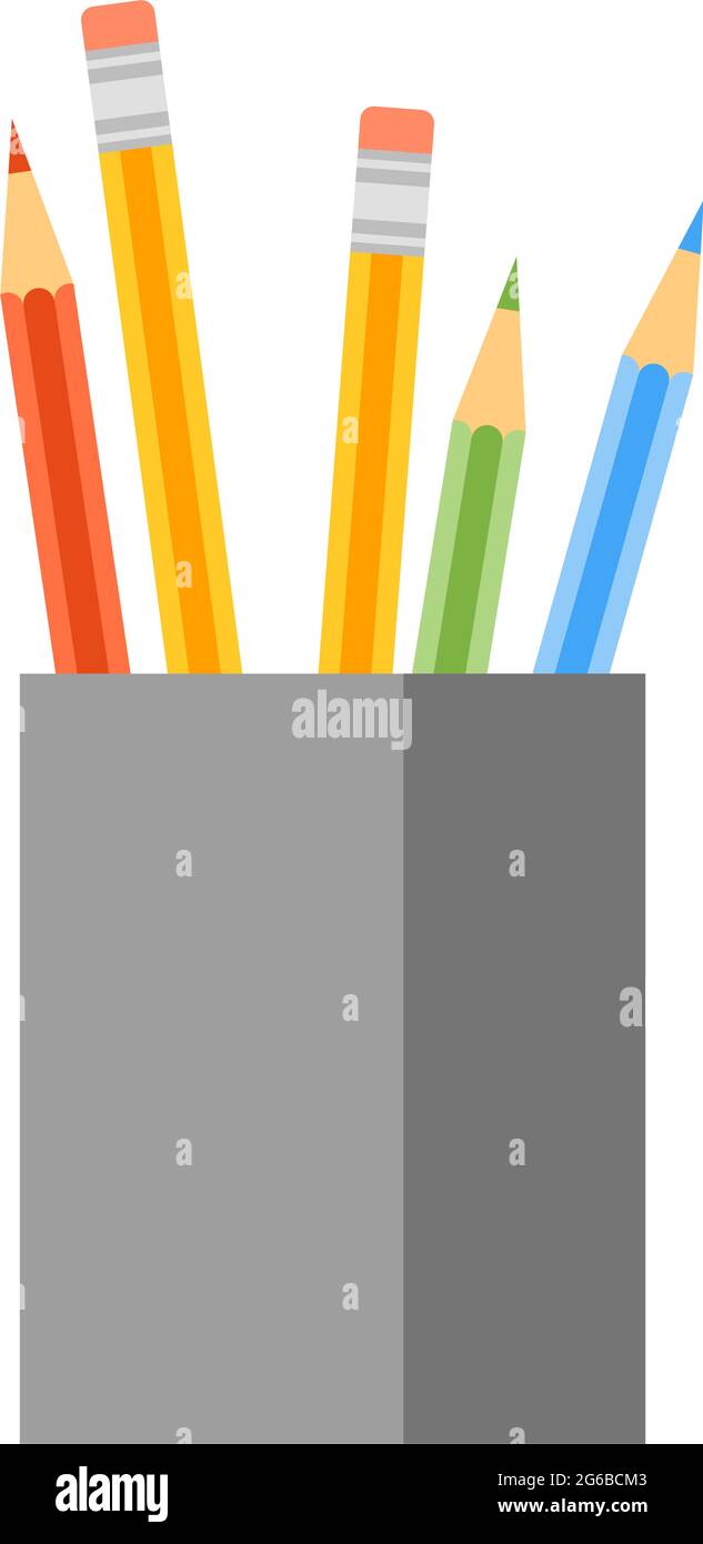 Pencil in box holder vector isolated on white background Stock Vector ...