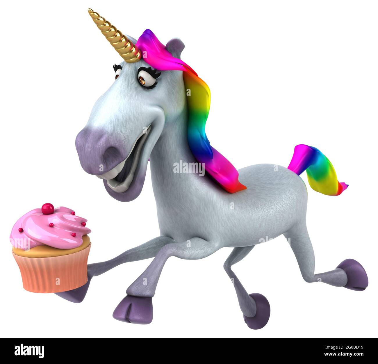 Fun unicorn - 3D Illustration Stock Photo - Alamy