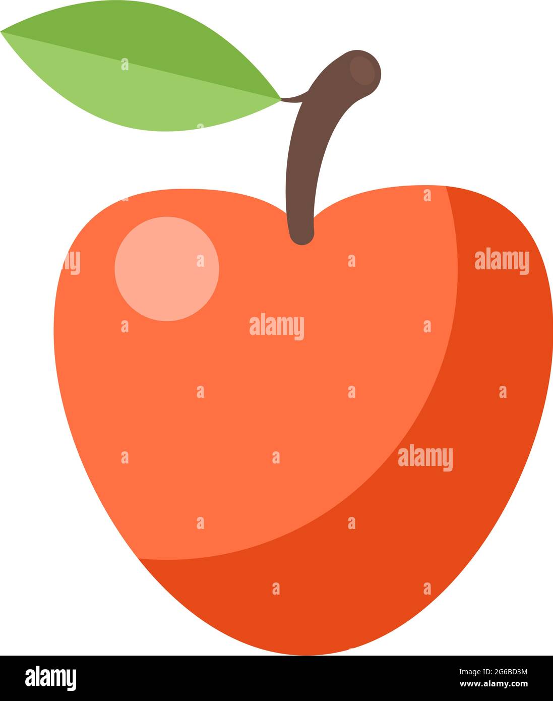 Red apple fruit with leaf vector isolated cartoon illustration Stock ...