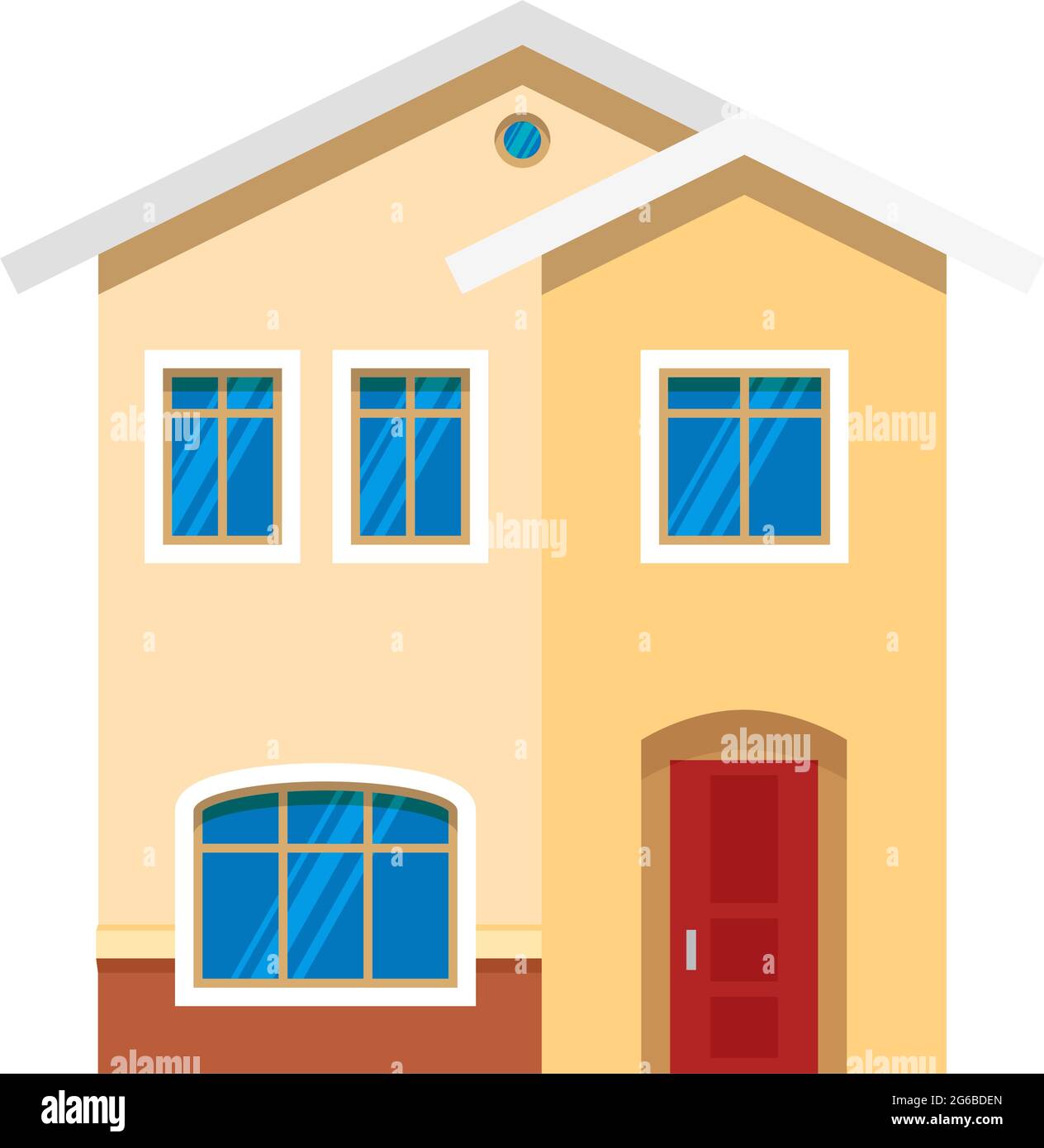 Home building vector house exterior flat cartoon design Stock Vector ...