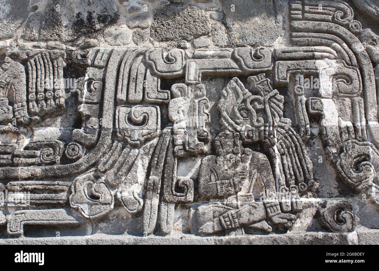 Bas-relief carving with of a american indian chieftain, pre-Columbian ...