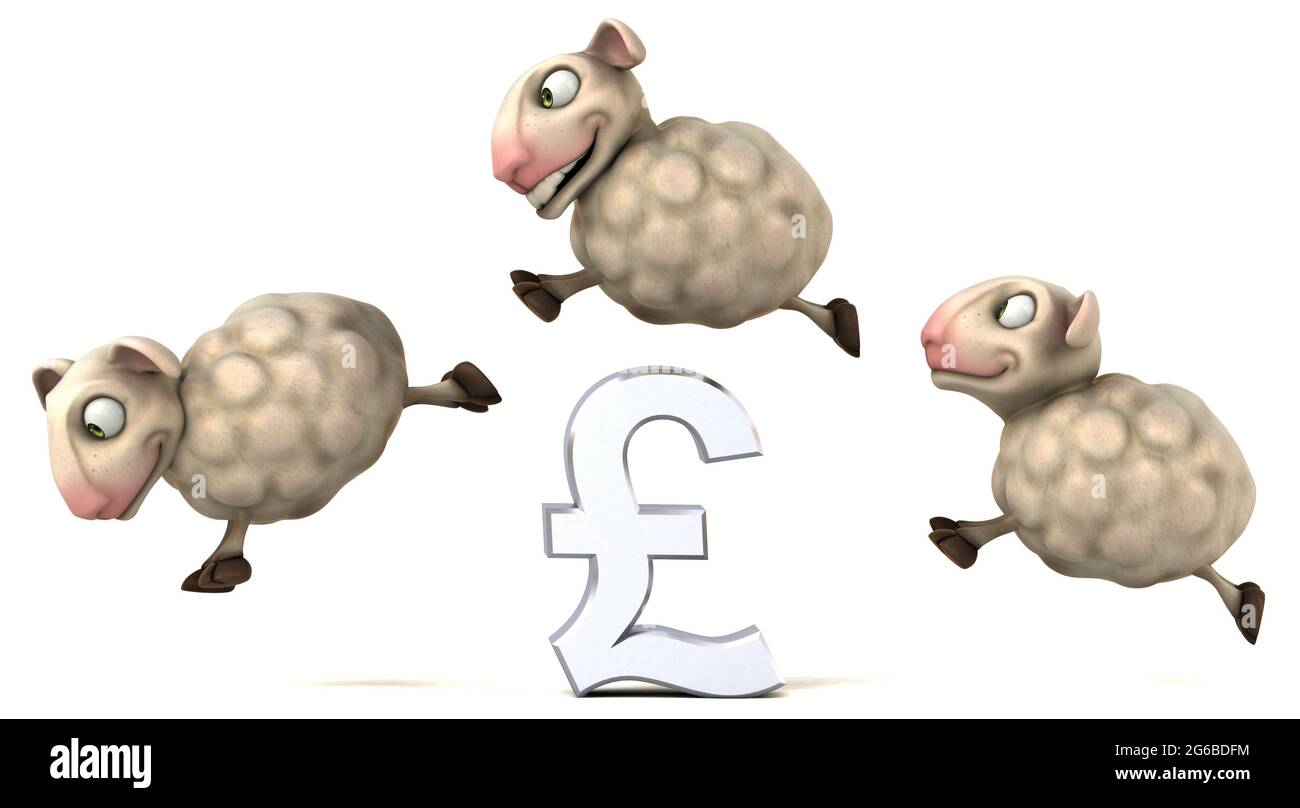 Fun sheep - 3D Illustration Stock Photo - Alamy