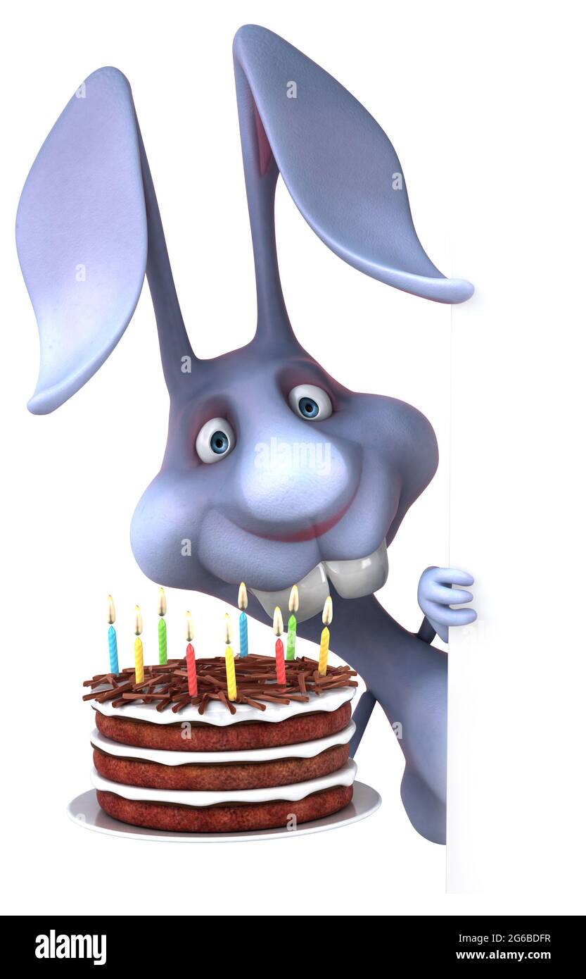 Fun rabbit - 3D Illustration Stock Photo - Alamy
