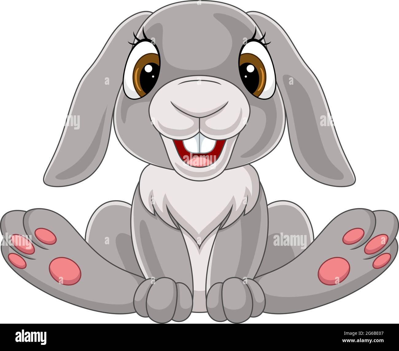 Cute little rabbit cartoon sitting Stock Vector Image & Art - Alamy