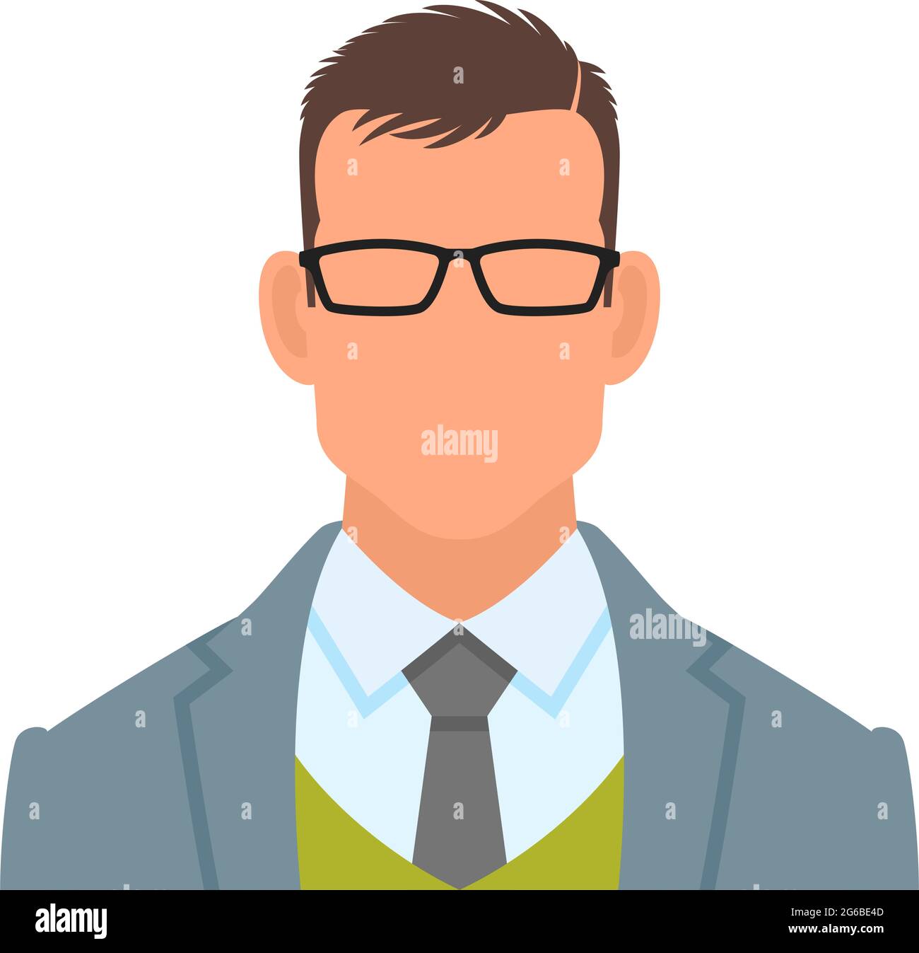 Man office worker clerk avatar icon vector isolated on white Stock ...