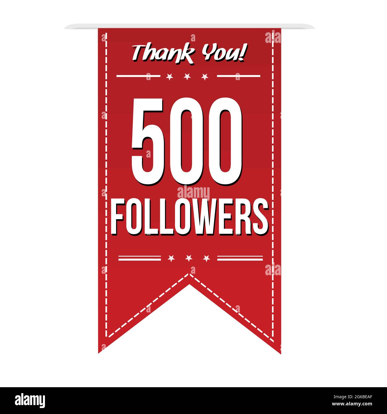 500 followers, social media banner celebration on white background ...