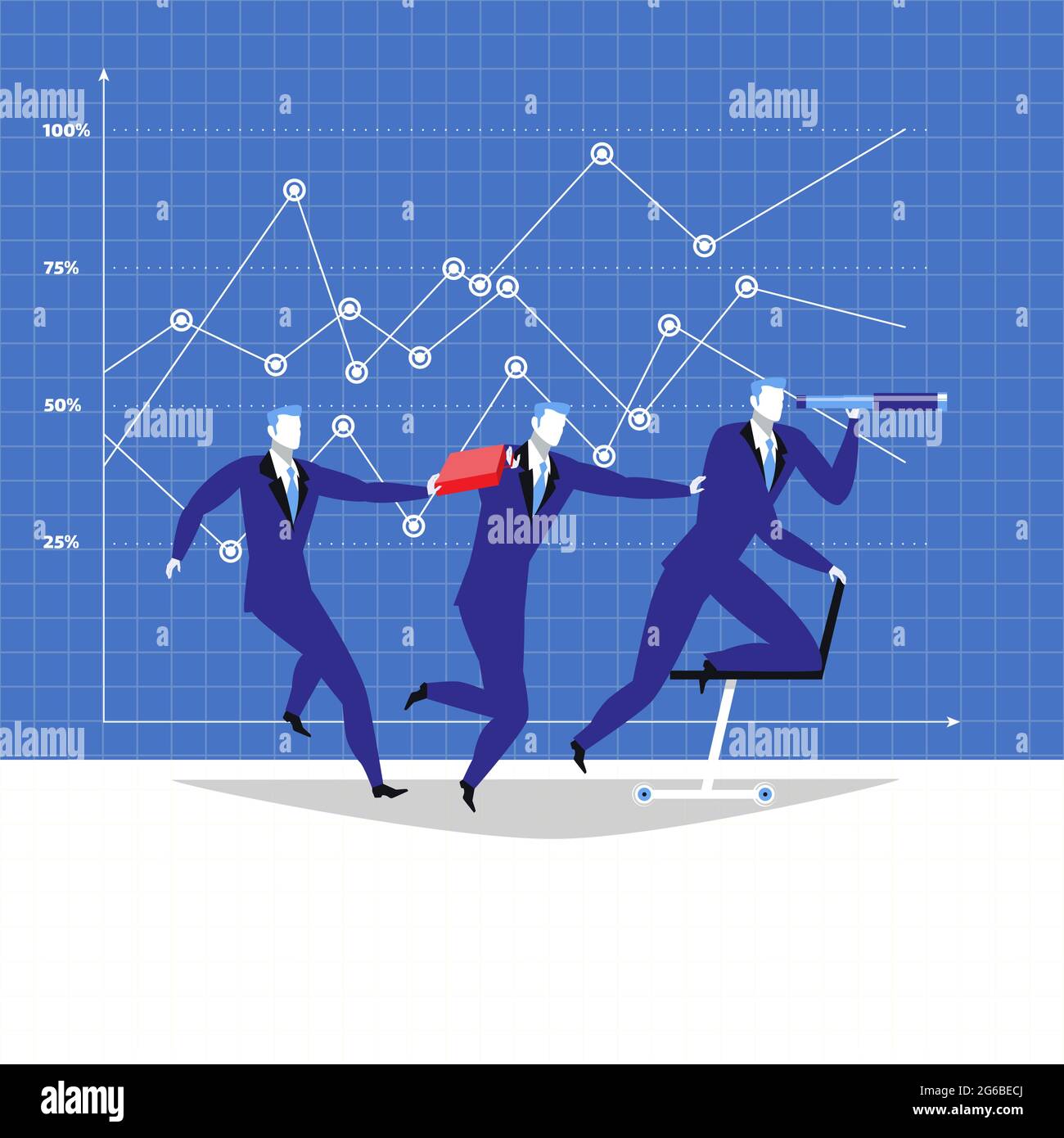 Leadership, teamwork concept vector illustration in flat style Stock ...