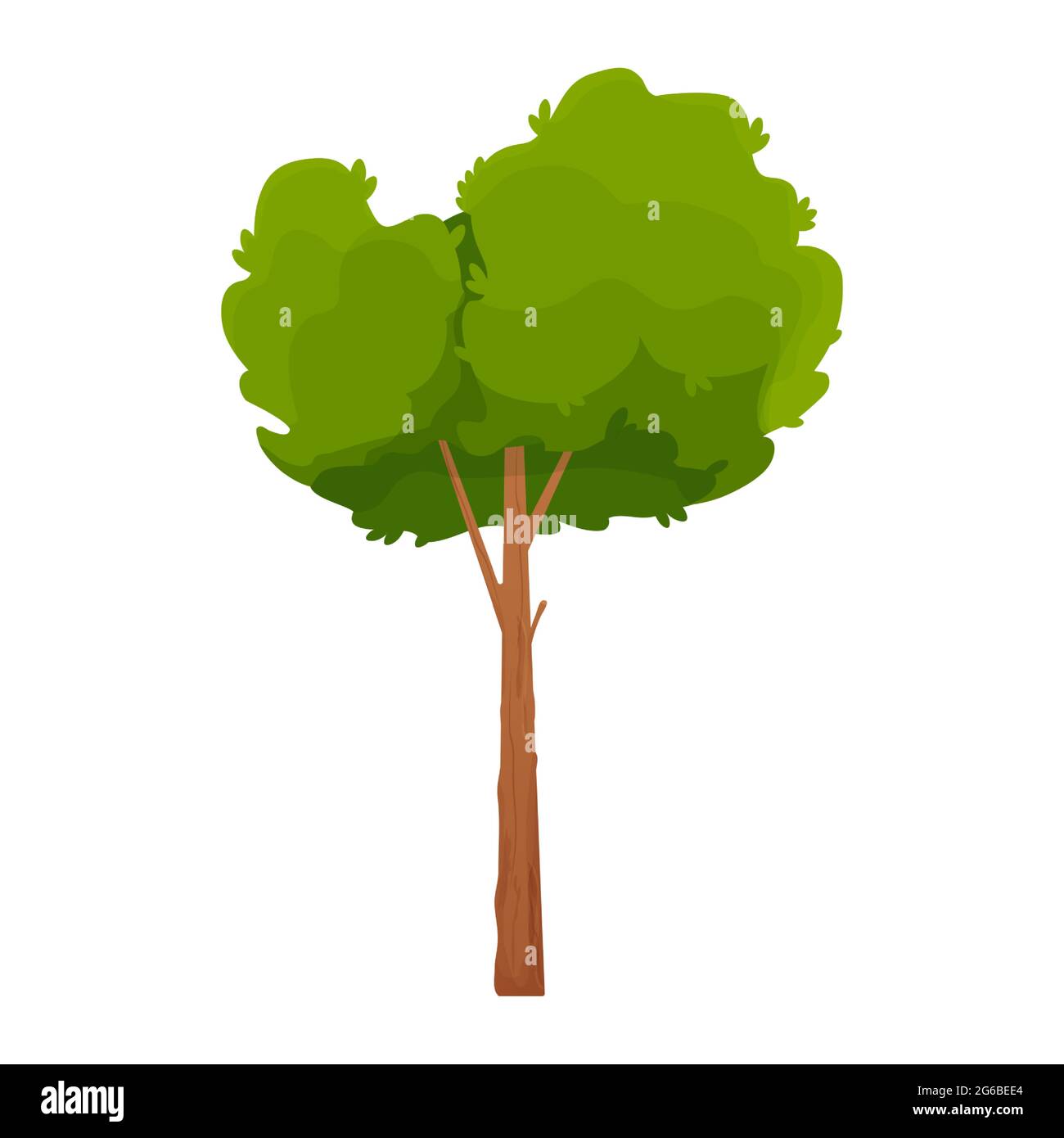 Forest comic tree, detailed and textured in cartoon style isolated on ...