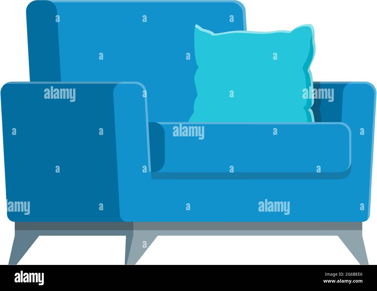 Vector soft armchair furniture isolated icon on white Stock Vector ...