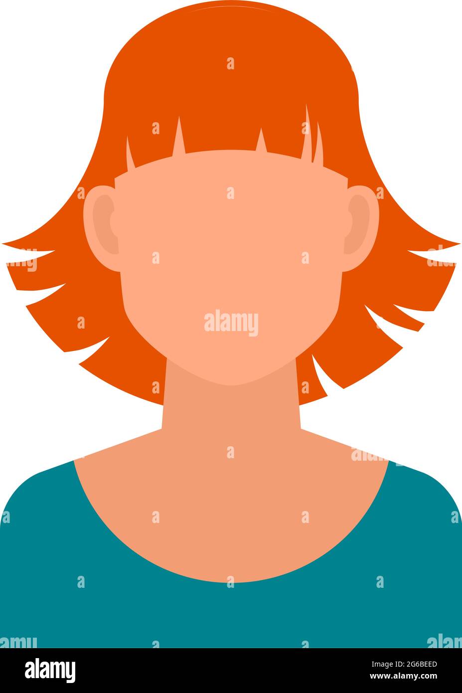 Red-haired woman avatar icon vector isolated on white Stock Vector ...