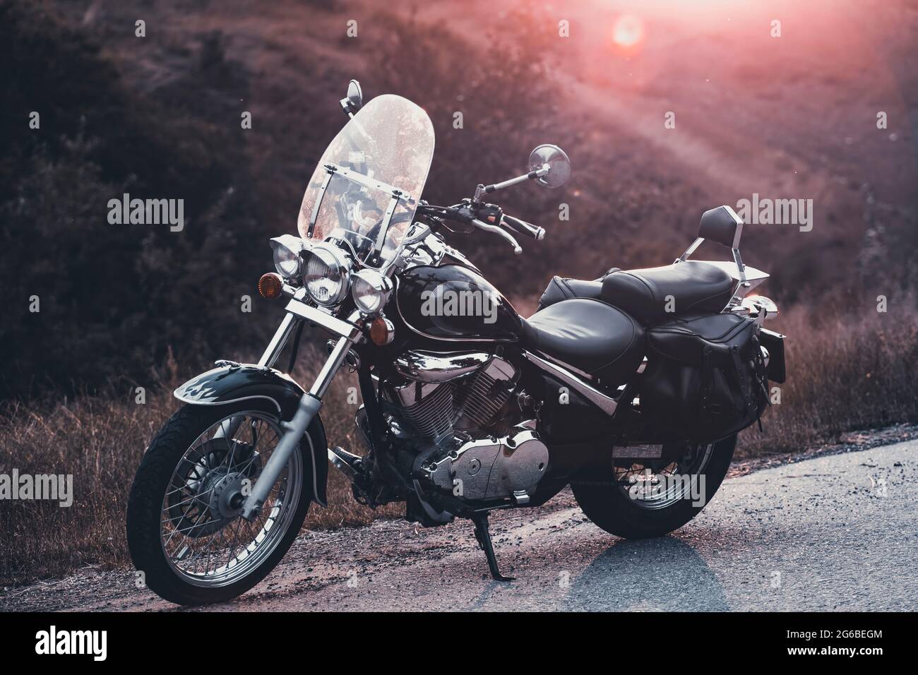 Motorcycle on country road hi-res stock photography and images - Alamy