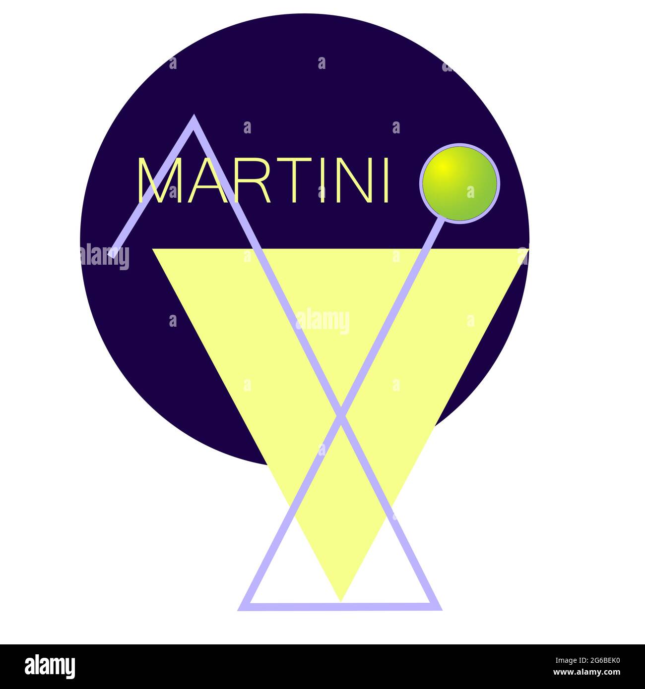 minimal color martini cocktail logo made of geometric shapes 1 Stock ...