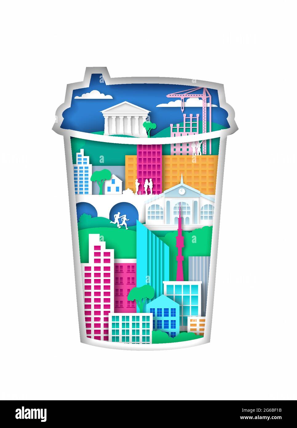 Paper cup building Cut Out Stock Images & Pictures - Alamy
