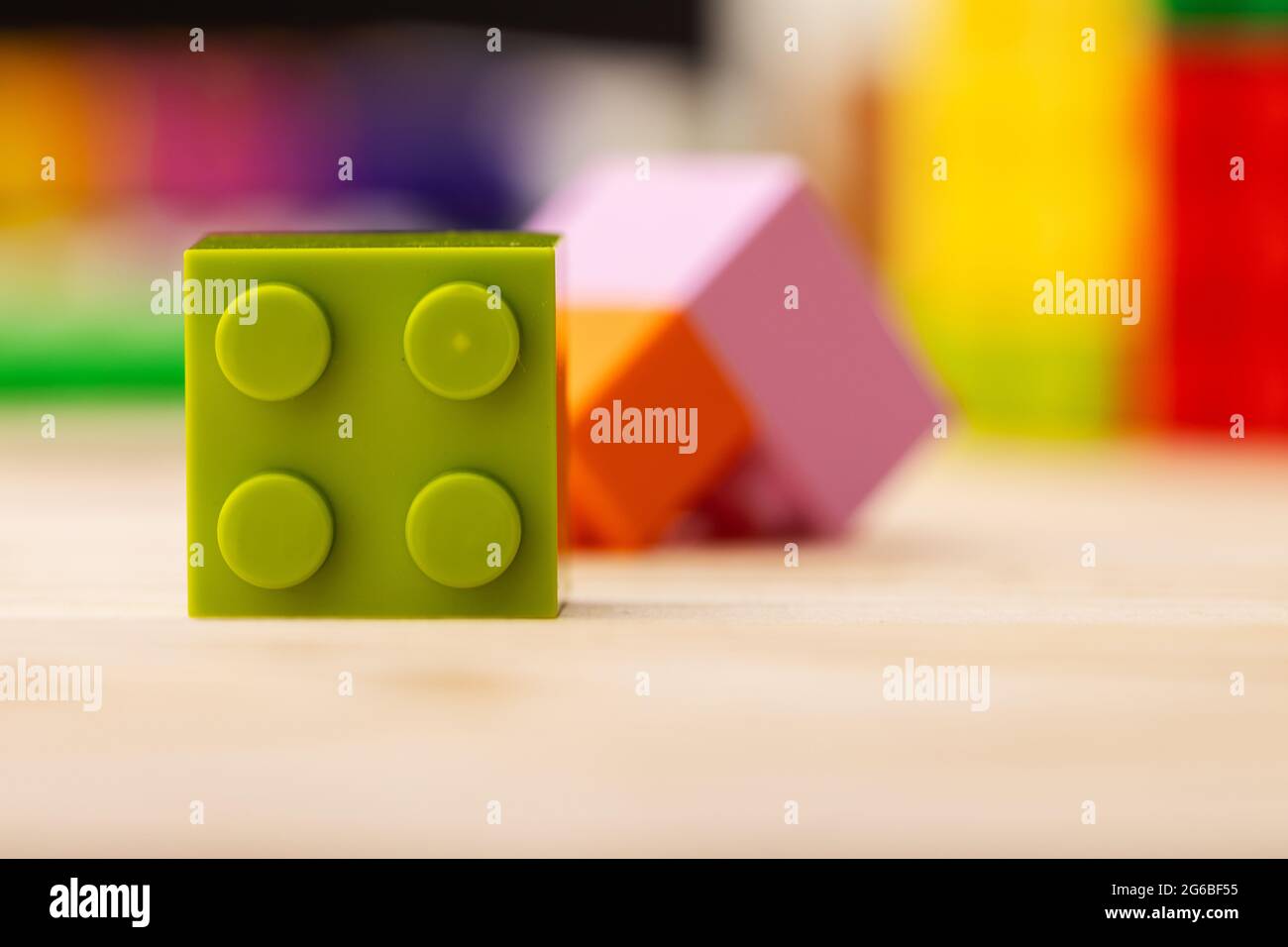 Details of children's plastic building kit close up Stock Photo - Alamy