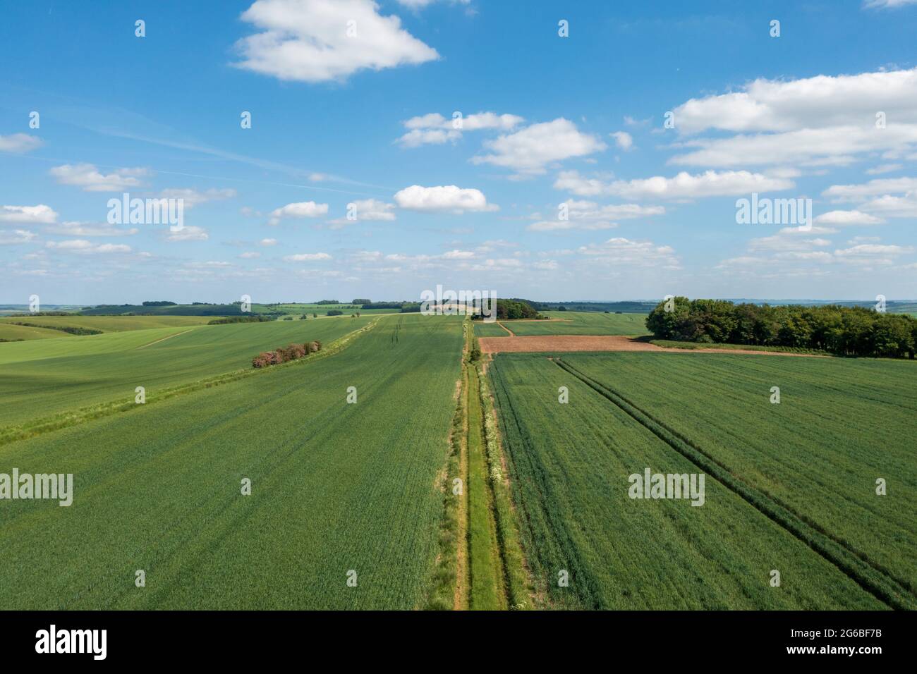 Aerial view of fields in Wiltshire Stock Photo - Alamy