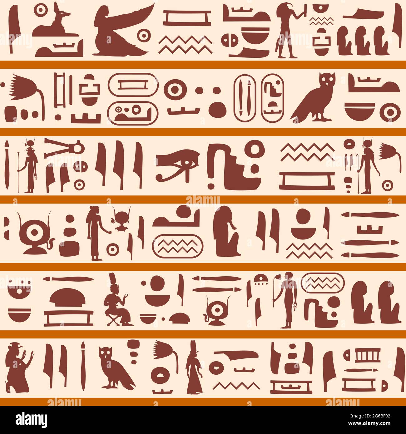 Ancient Egyptian Hieroglyphics Pattern
