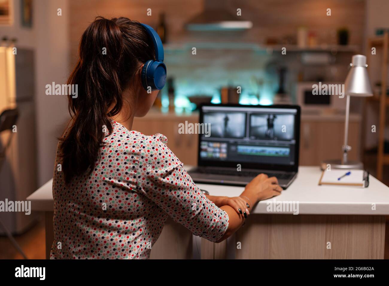 Video editing on laptop hi-res stock photography and images - Alamy