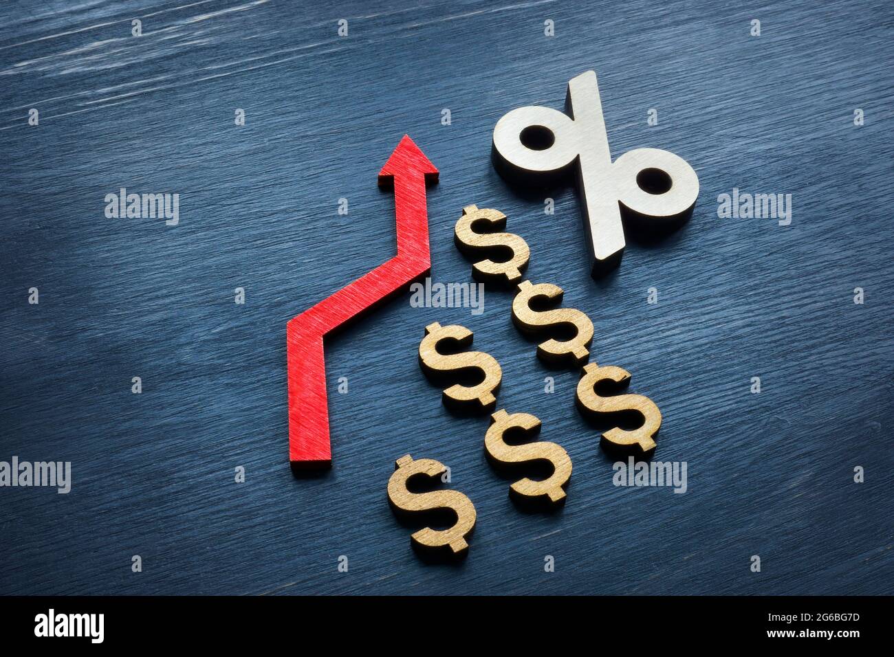 ROI return on investment or assets ROA concept. Arrow and signs of ...