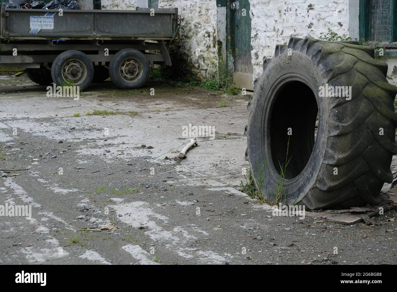 Large Trailer and agricultrial Tractor Tyre (tire Stock Photo - Alamy