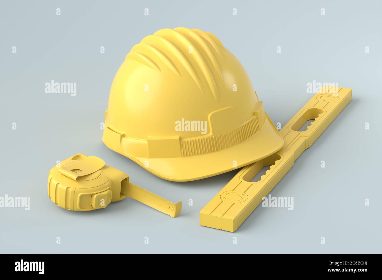 Isometric view of monochrome construction tools for repair and ...
