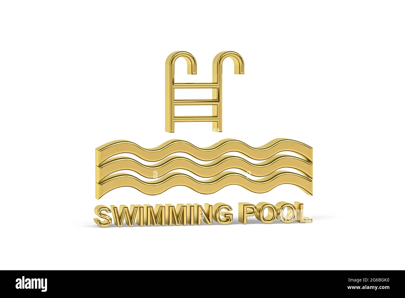 Golden 3d swimming icon isolated on white background - 3d render Stock ...