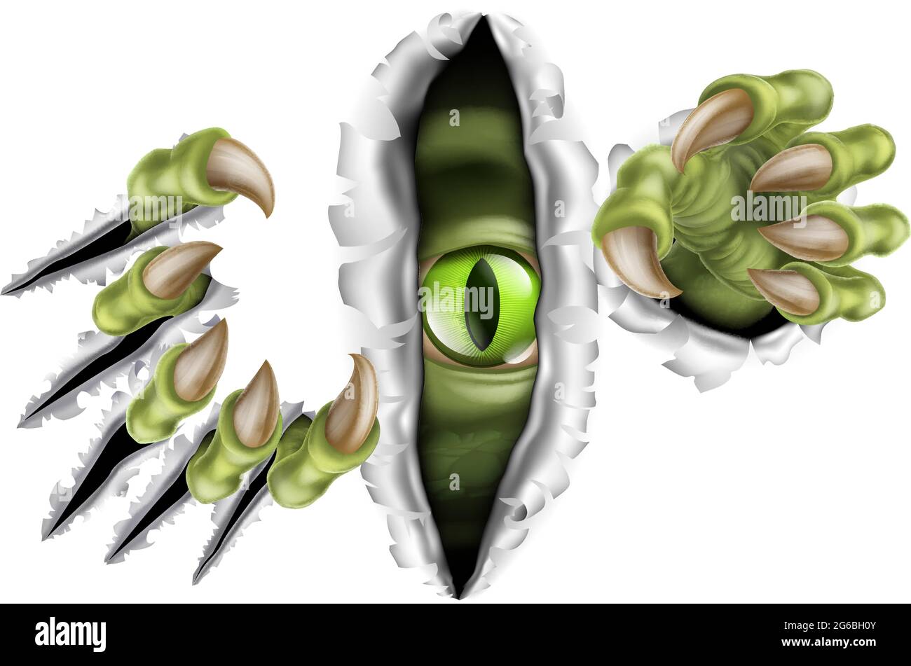 Monster With Talon Claw Tearing A Rip Through Wall Stock Vector Image ...