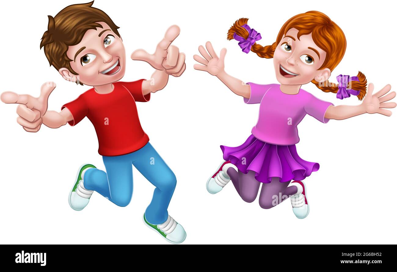 Jumping Kids Cartoon