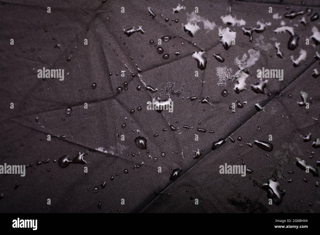 Abstract umbrella texture with water drops close up. Waterproof concept ...