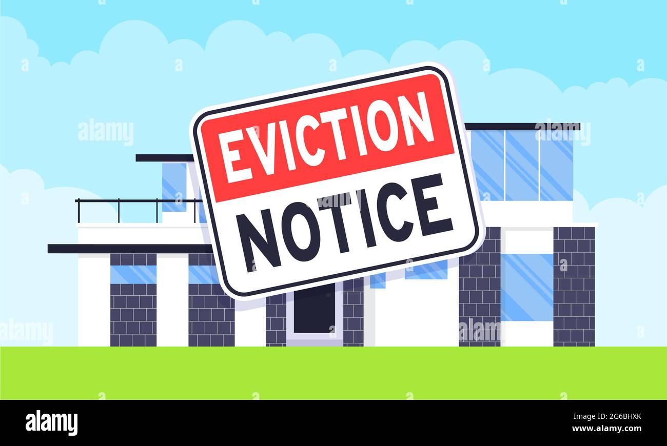 House eviction notice legal document icon sign sticker on the house ...