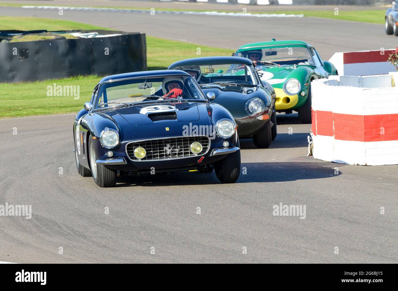 Classic, vintage racing cars competing in the RAC Tourist Trophy at the ...