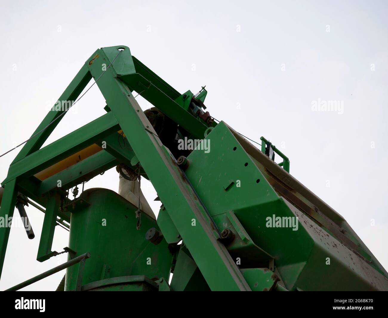 concrete mixer conveyer belt machine presenting around sky industrial ...