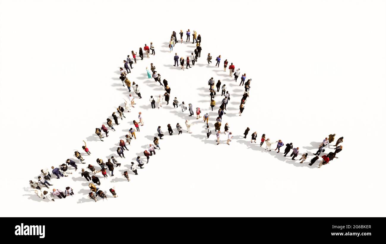 Group people standing community stick hi-res stock photography and ...